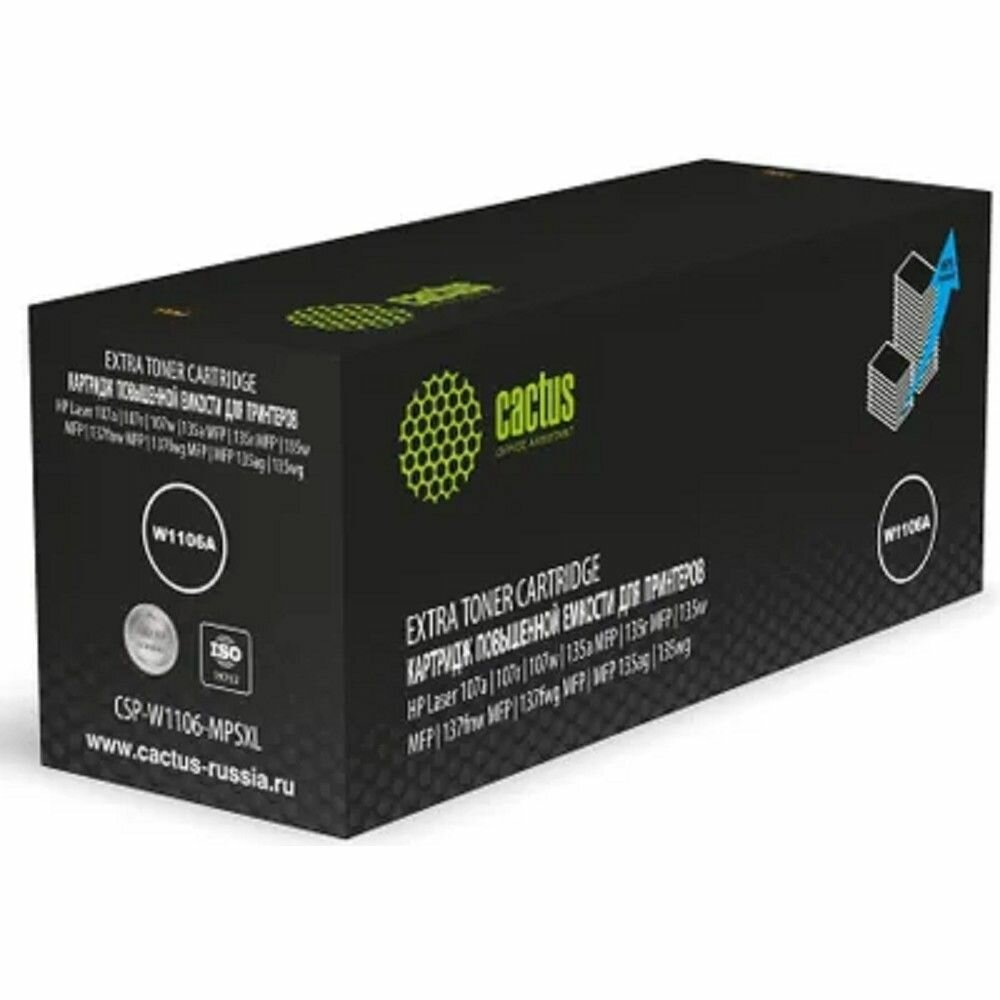 Cactus Картридж лазерный CSP - W1106 - MPSXL W1106A черный 10000стр. для HP Laser 107a 107r 107w 135a MFP 135r MFP 135w MFP 137fnw MFP 137fwg MFP MFP 135ag 135wg