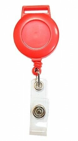 Ретрактор под ленту 15 мм для бейджа красный 10 шт
