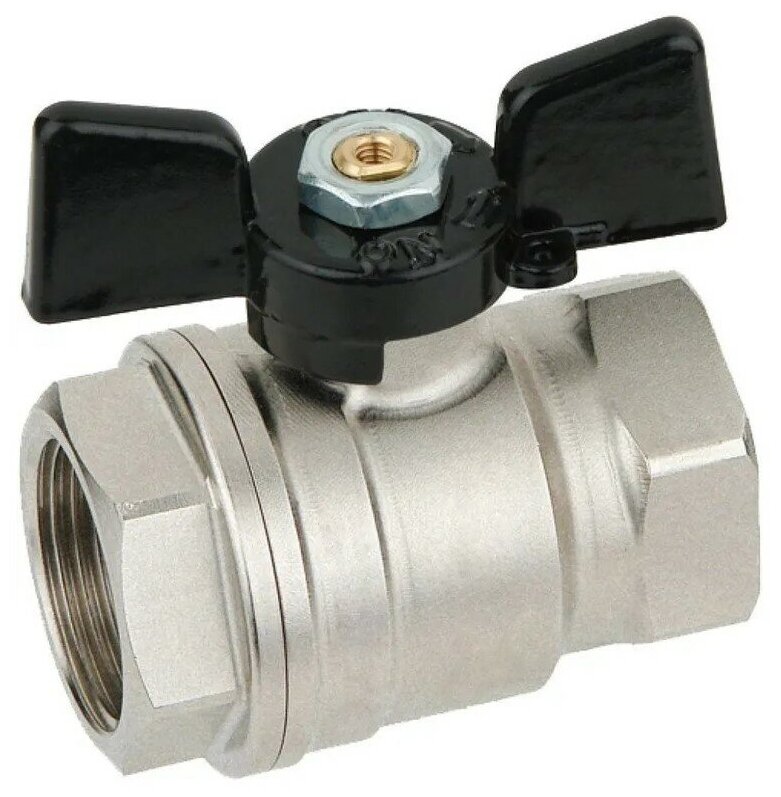 Кран шаровой BUGATTI NEW JERSEY (912) В/В Ду-25 (1") бабочка черн.