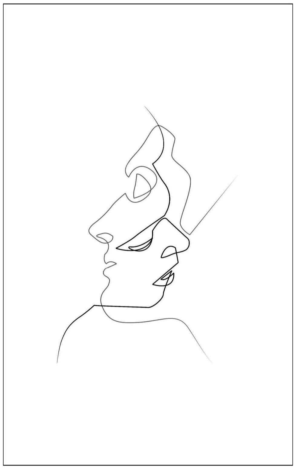 Постер / Плакат / Картина Линии - Лицо в лице 50х70 см в подарочном тубусе