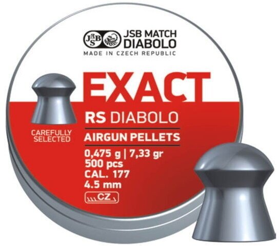 Пули для пневматики JSB Exact RS Diabolo 4,5 мм / 0,475 г / 500 штук