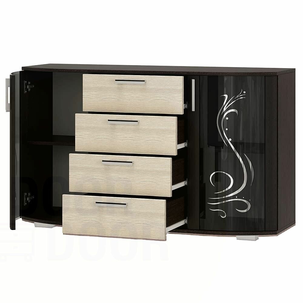 Комод со стразами Грация, Венге/Лоредо, 130х77х44.2 см.