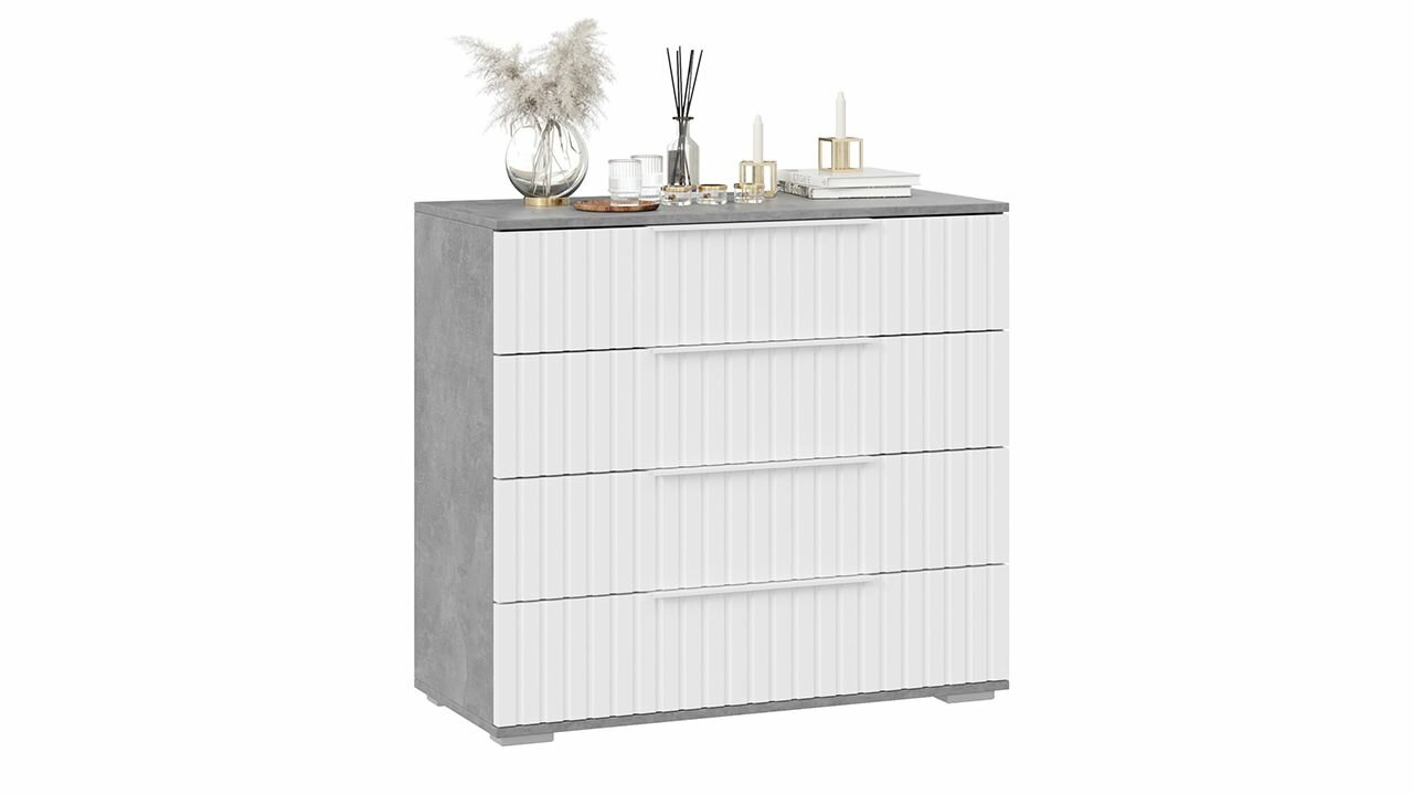 Комод Хилтон - 402.010.000 Ателье светлый, Белый матовый