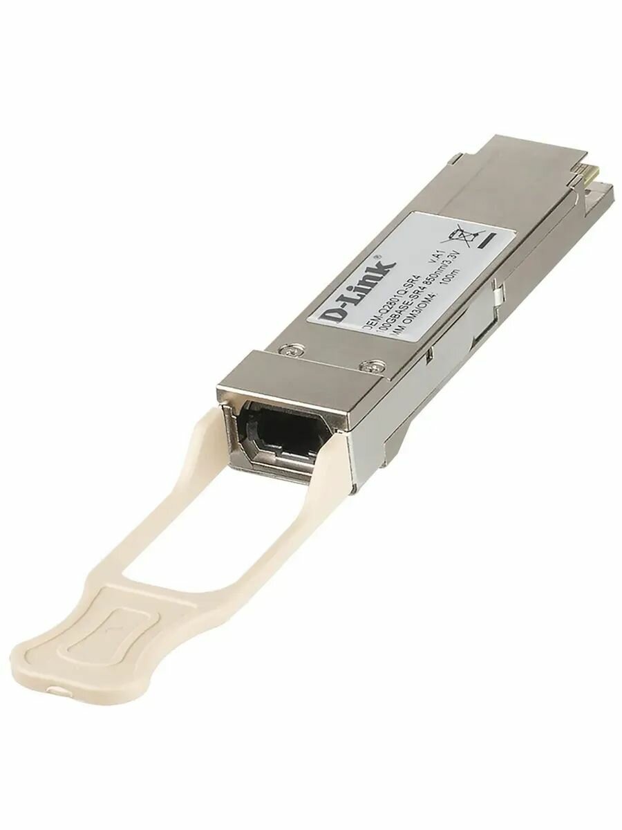 Трансивер QSFP28 D-Link DEM-Q2801Q-SR4 с 1 портом 100Гб/с для кабеля OM3 до 70 м / OM4 до 100 м