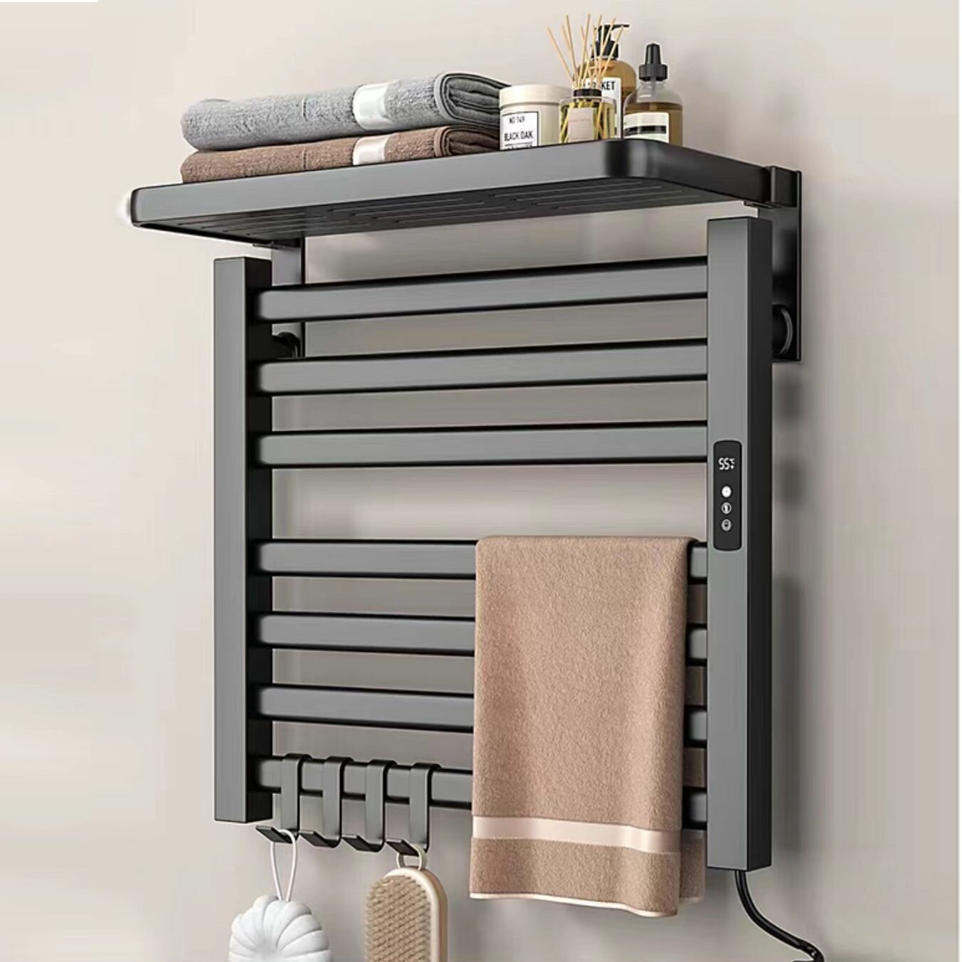 Электрическая вешалка для полотенец, интеллектуальное отопление, материал из алюминиевого сплава, 500мм * 500ммформа Лесенка-DRGTT