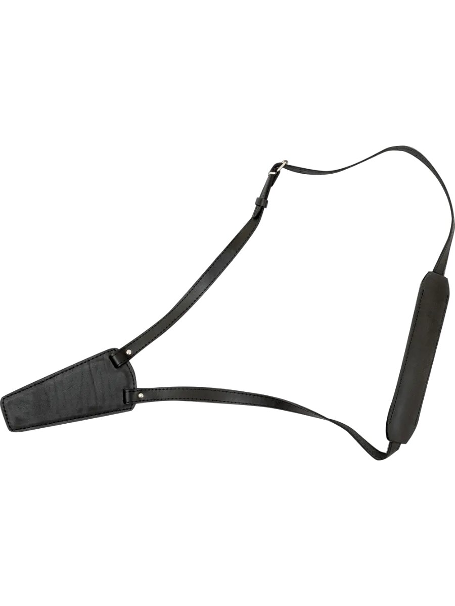 Упор для ружья на ремне из натуральной кожи с регулировкой длины под различные приклады черный