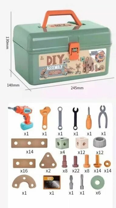 Набор инструментов DIY, сюжетно-ролевая игрушка, разноцветный