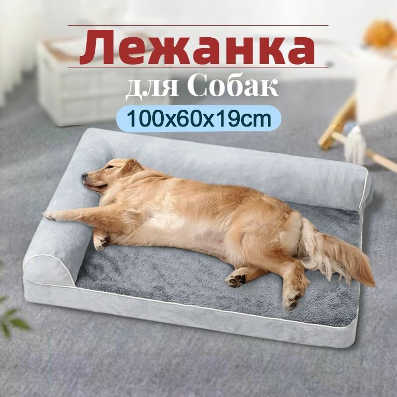 Лежанка для Собак собак и кошек крупных пород,100x60x19cm, диван-лежак антивандальный