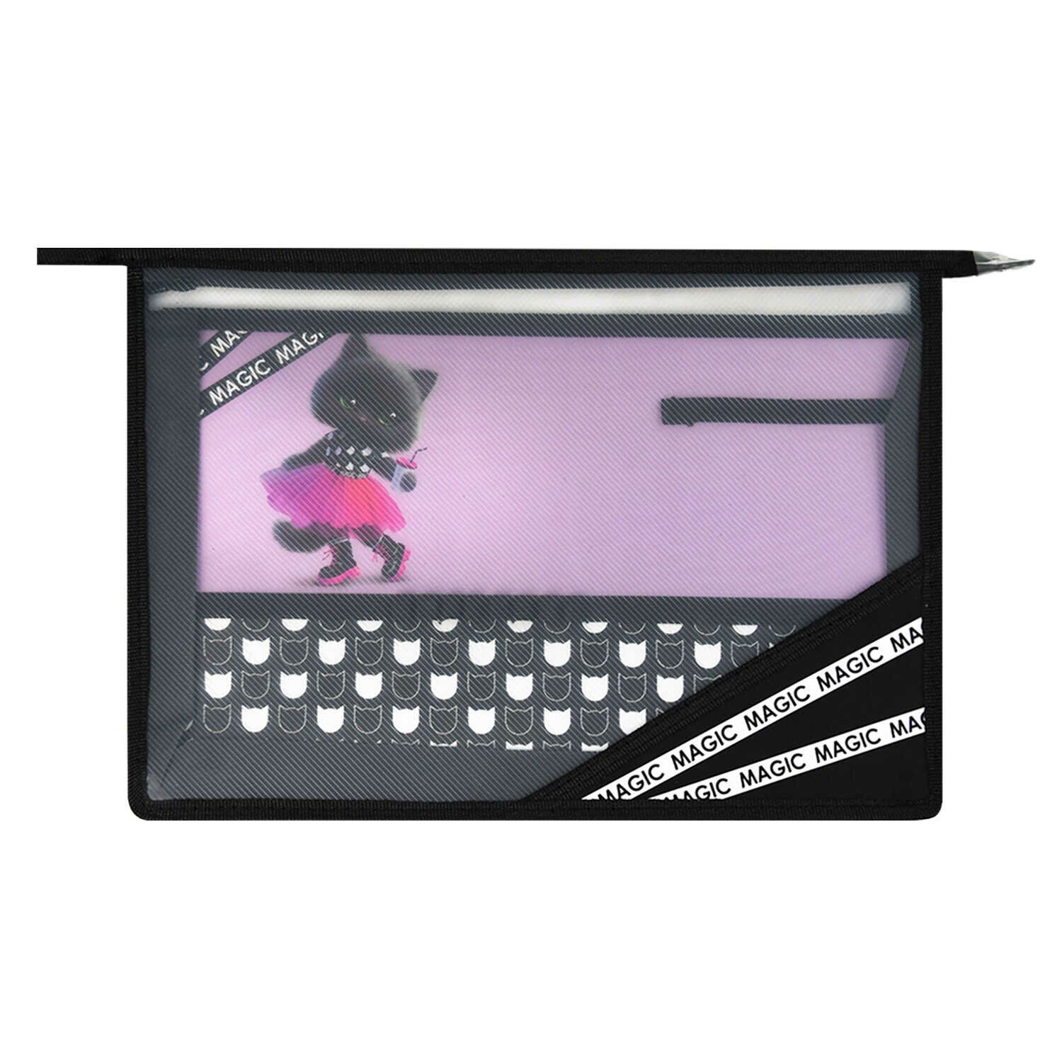 Папка для школьных тетрадей пластиковая Феникс+, формат А4, 500 мкм, чёрный, сиреневый