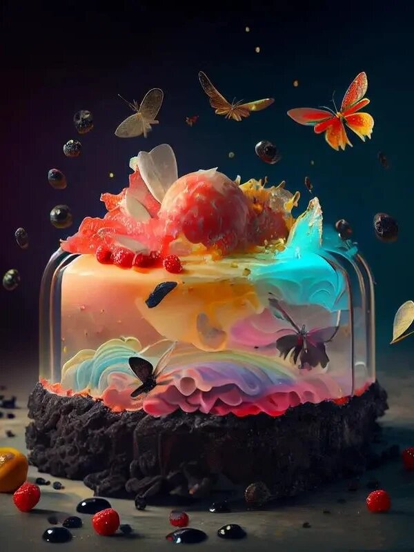 5D DIY Алмазная картина Мороженое Торт Полная круглая Алмазная мозаика Пейзаж Алмазная вышивка Комплект Стразы Домашнее украшение