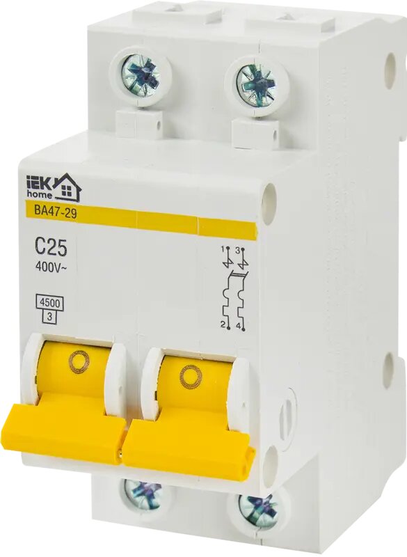 Автоматический выключатель IEK Home ВА47-29 1P N C25 А 4.5 кА