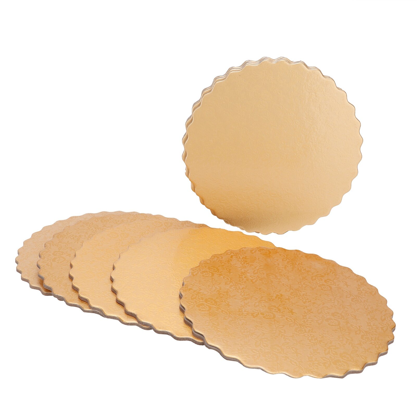 10 шт, круглые доски для торта с двусторонним узором, многоразовые подносы для тортов для свадьбы, дня рождения (6 дюймов)