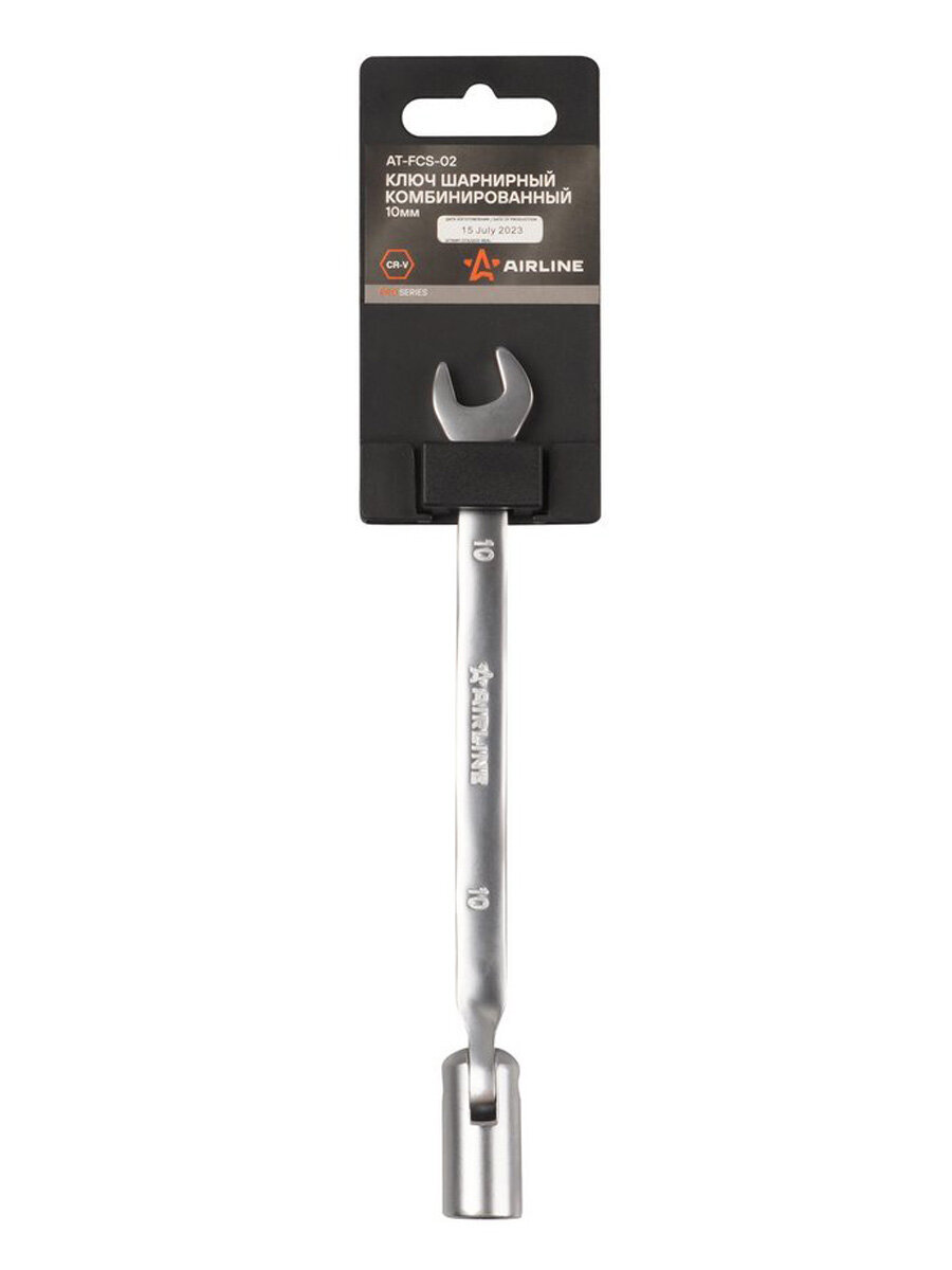 Ключ Airline ATFCS02, комбинированный, шарнирный, хромованадиевый, 10мм