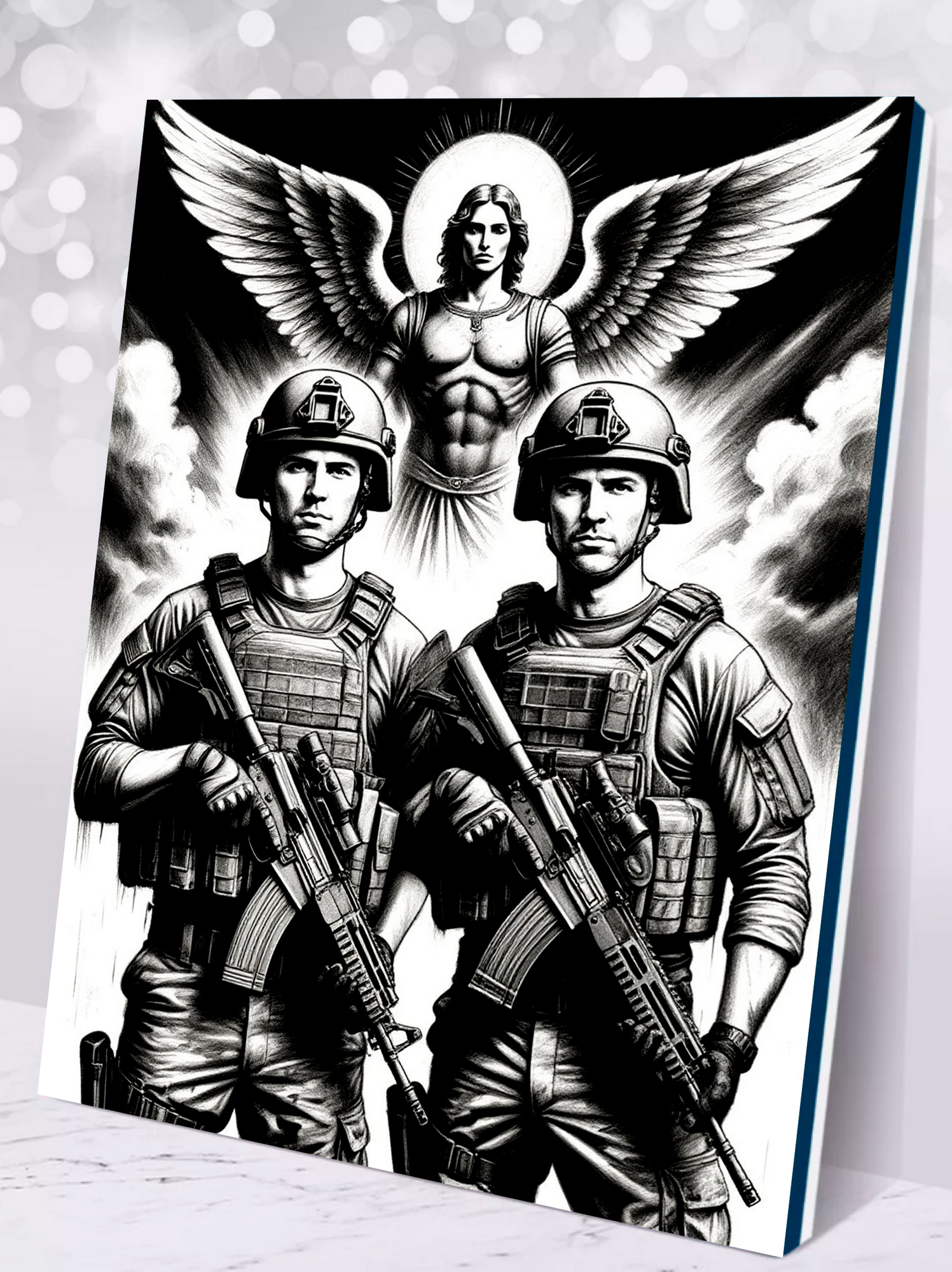 Картина по номерам Защитник Архангел Михаил 40х50 см, хлопковый холст на подрамнике, акрил, Hobby Home