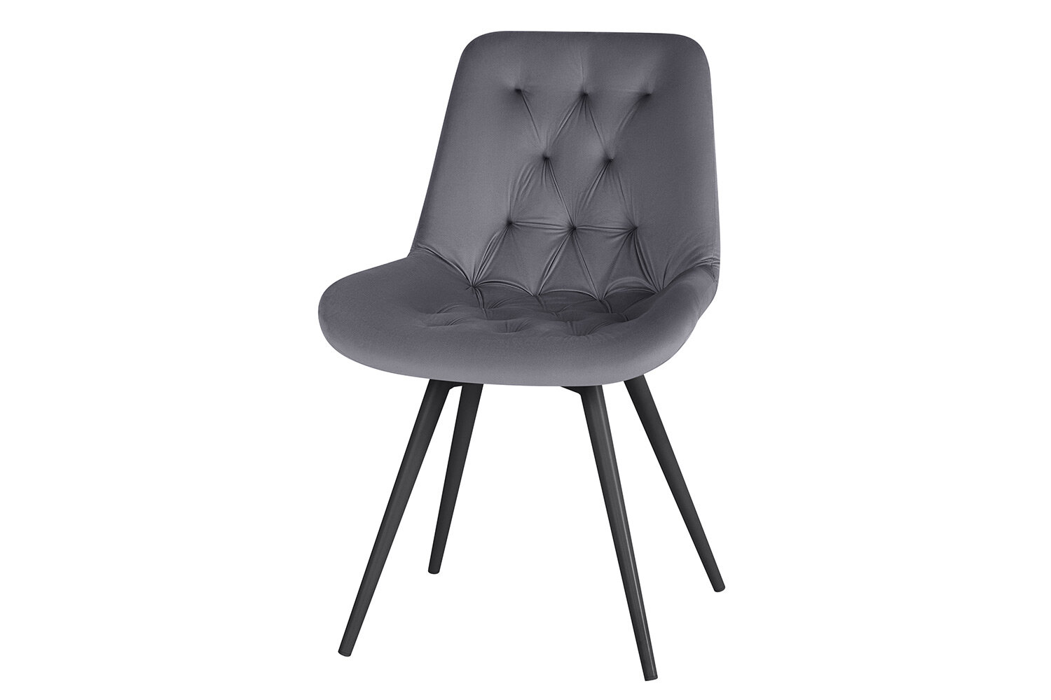 Стул поворотный Trast 51х82х59,5 см, обивка велюр, тёмно-серый, чёрный глянец