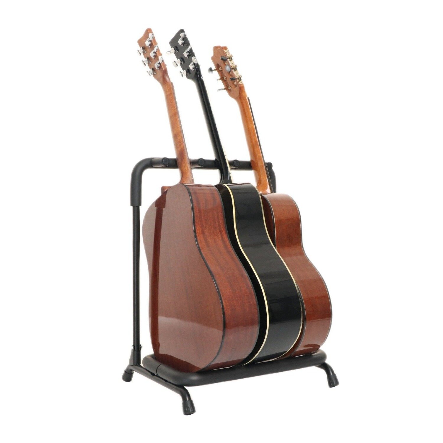 Подставка для 3 гитар акустических, классических / стойка для электрогитар. Напольная, с держателем грифа