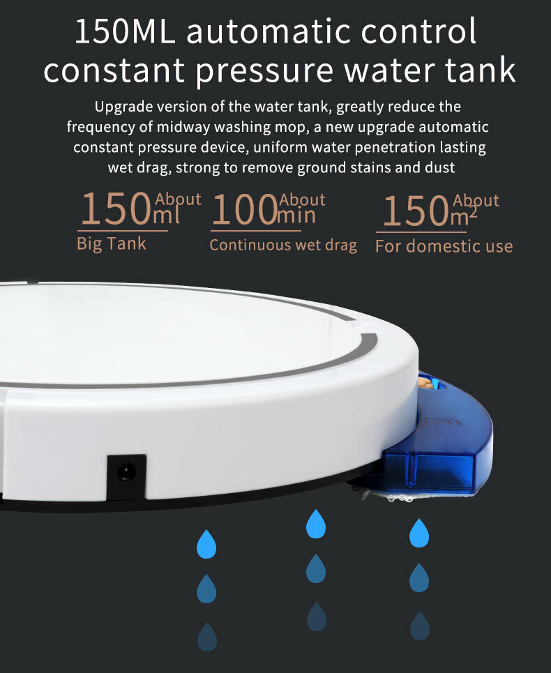 Робот-пылесос, RS-8, мокрый и сухой робот-подметально-уборочная машина, белый.-null