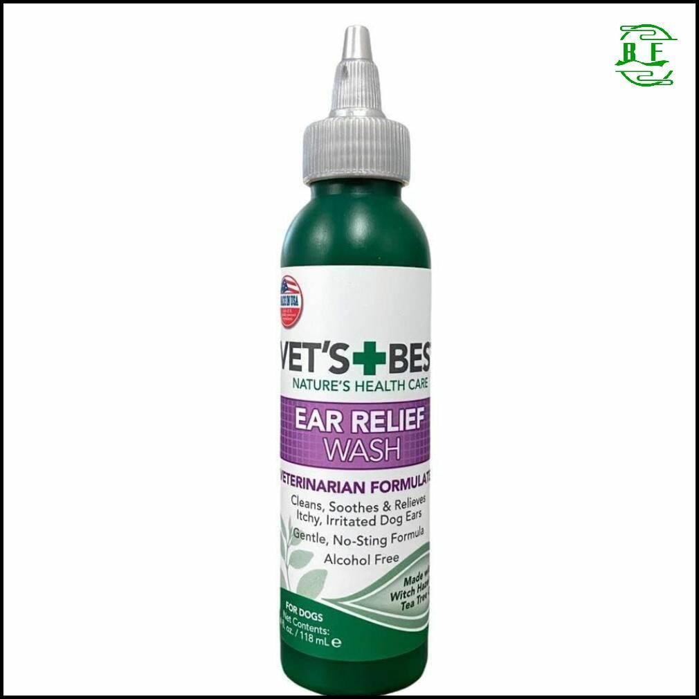 Vet's Best Dog Ear Cleaner для волосатых, зудящих и вонючих ушей собак, 118 мл-BF -hj