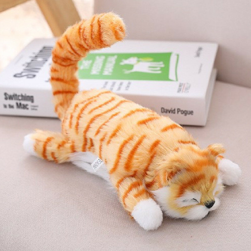Automatic rolling cat plush with sound and soft filling for childrens entertainment brand unknown, yellow