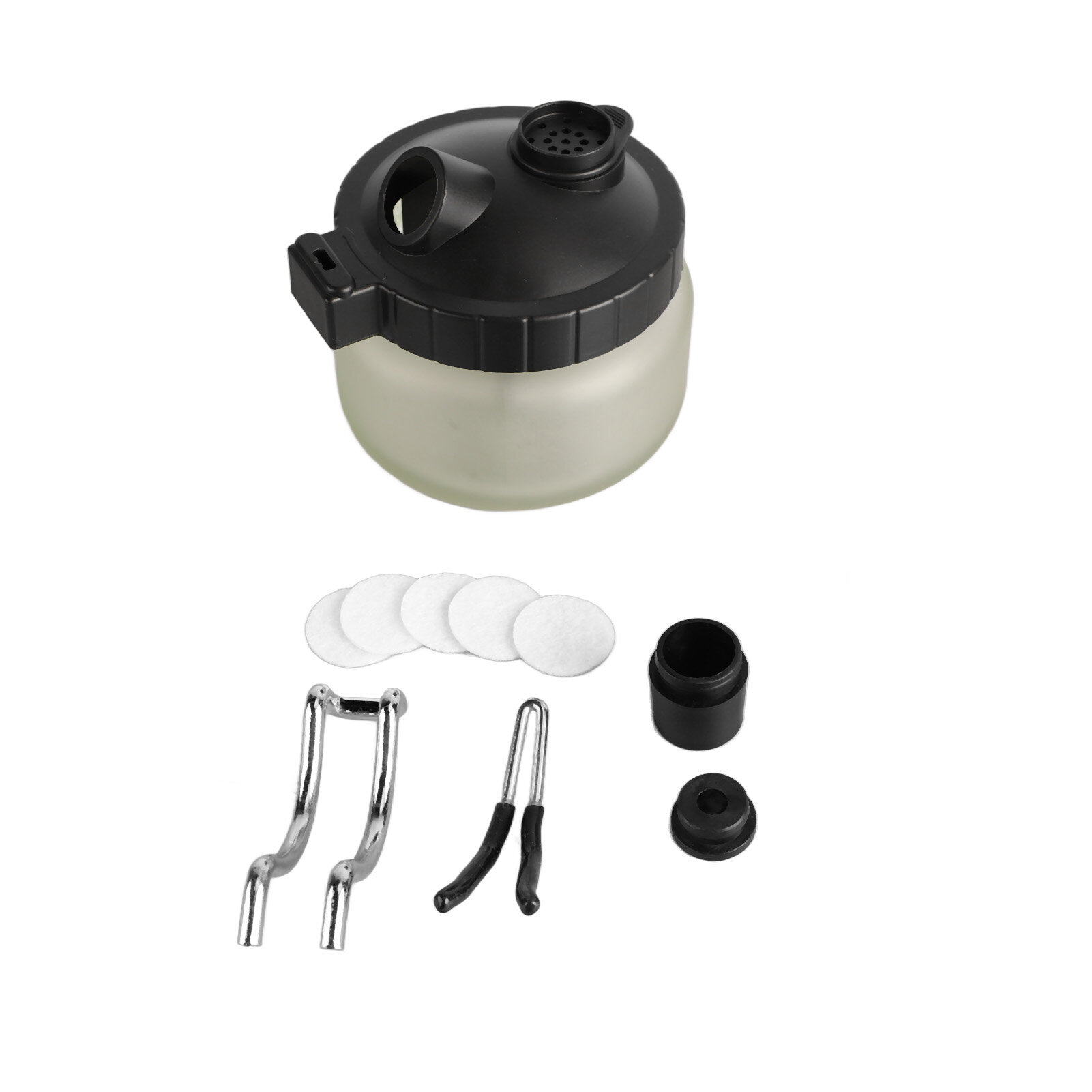 Универсальная стеклянная бутылка для чистки аэрографа с держателем для лака для ногтей.