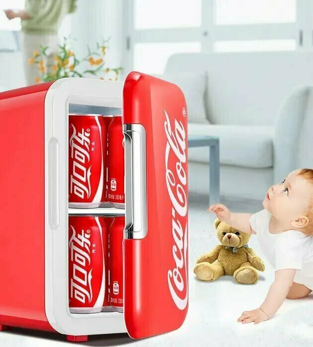 Мини-холодильник "Coca-Cola" 6л портативный 8 банок/4 бутылки 12/220В