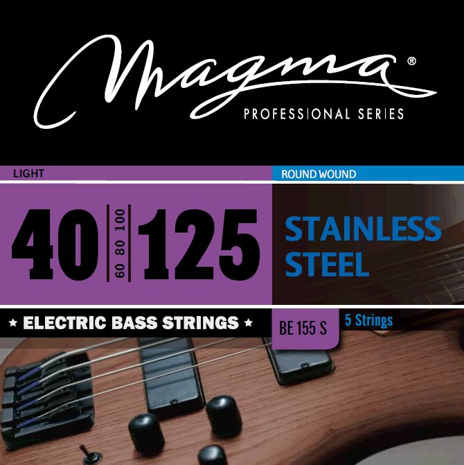 Струны для 5-струнной бас-гитары Magma Strings Low B BE155S 40-125