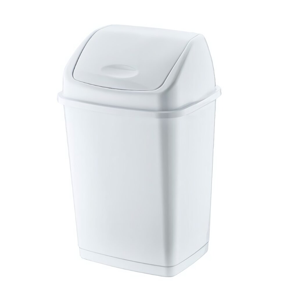 Контейнер для мусора 50л с плавающей крышкой, белый, практичный и удобный