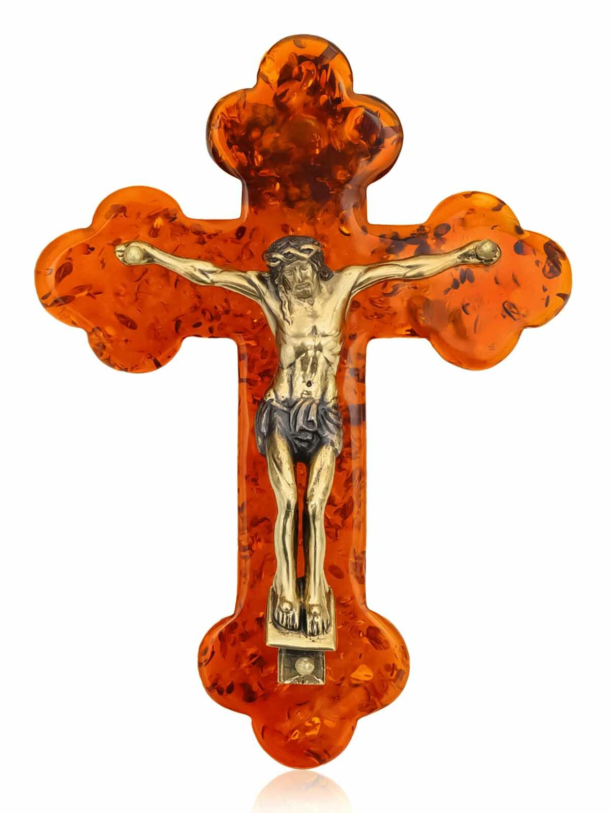 Сувенирная фигурка - Распятие Иисуса Христа, Балтийский Янтарь, 10 см