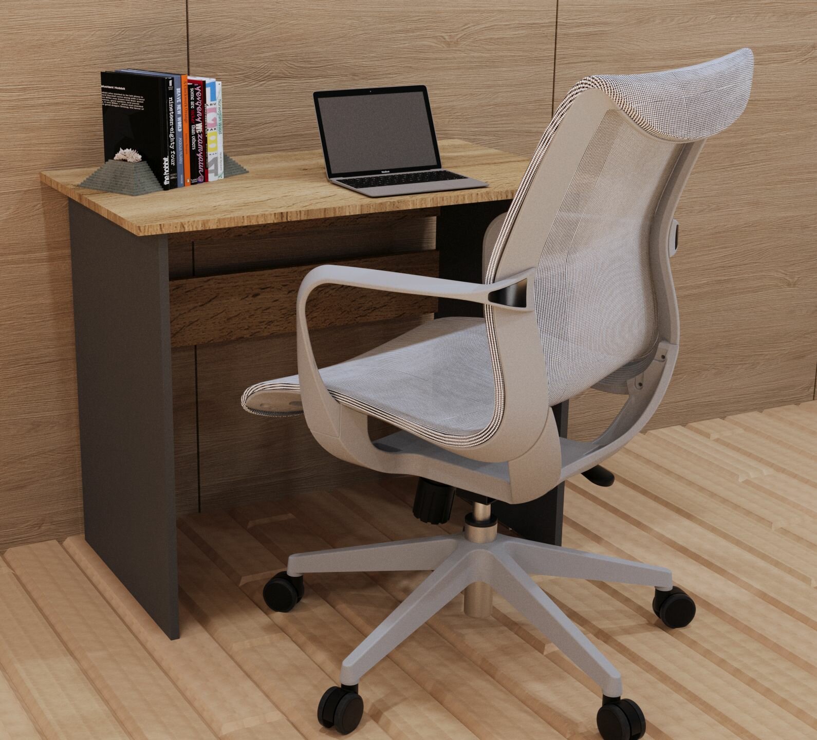 Стол Письменный, 90х54х74 см Графит / Дуб Вотан, М-Профиль