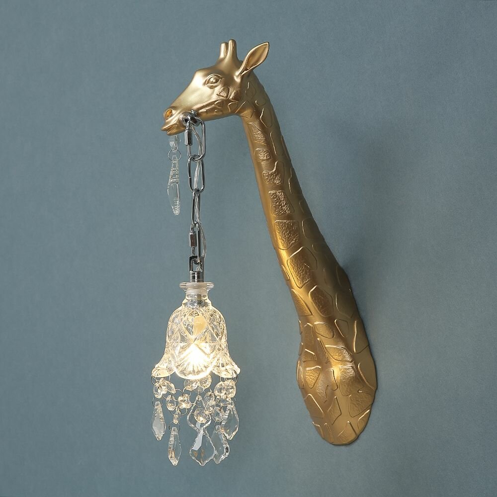 Настенная лампа в виде жирафа с выключателем для спальни, настенный светильник в виде животного (жирафа) для гостиной, коридора.