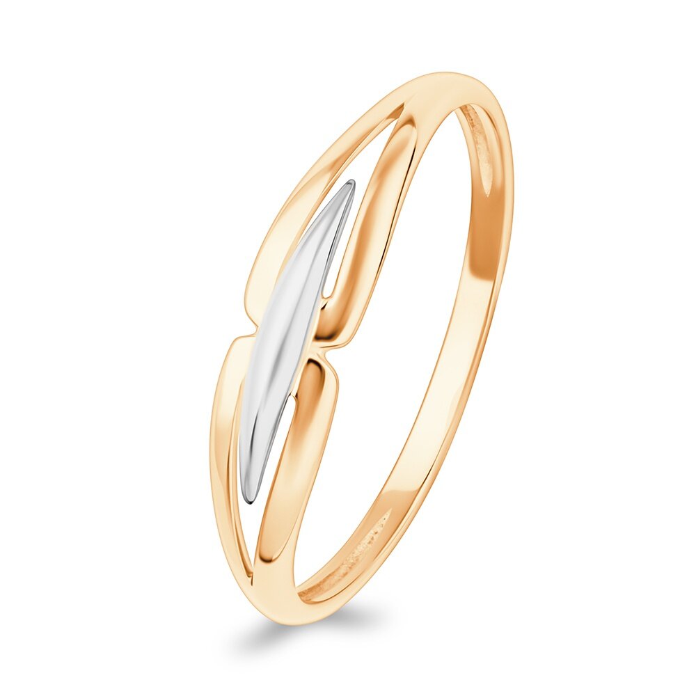 Кольцо, красное золото, 375 проба, родирование