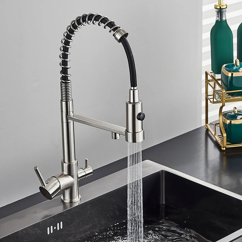 Wanmivezlo хромированный кухонный смеситель из нержавеющей стали, Brushed Nickel