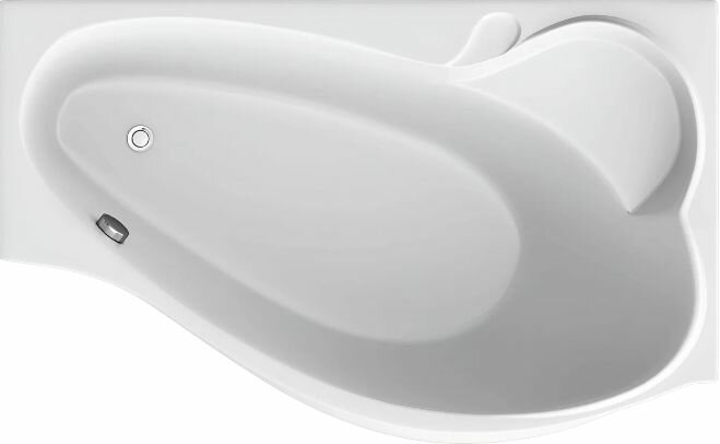 Акриловая ванна Marka One Gracia 7861 R без опоры 150x95 см, угловая, правая, пристенная, белая, асимметричная, с сиденьем