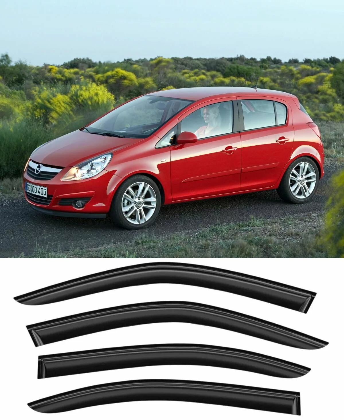 Дефлекторы боковых окон OPEL Corsa Опель Корса 5дв. (2006-2010)