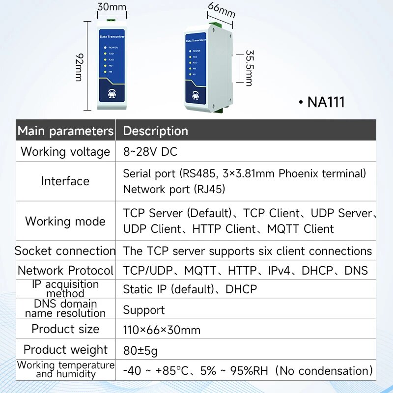 Сервер RS485 к Ethernet CDSENT NA111 NA111