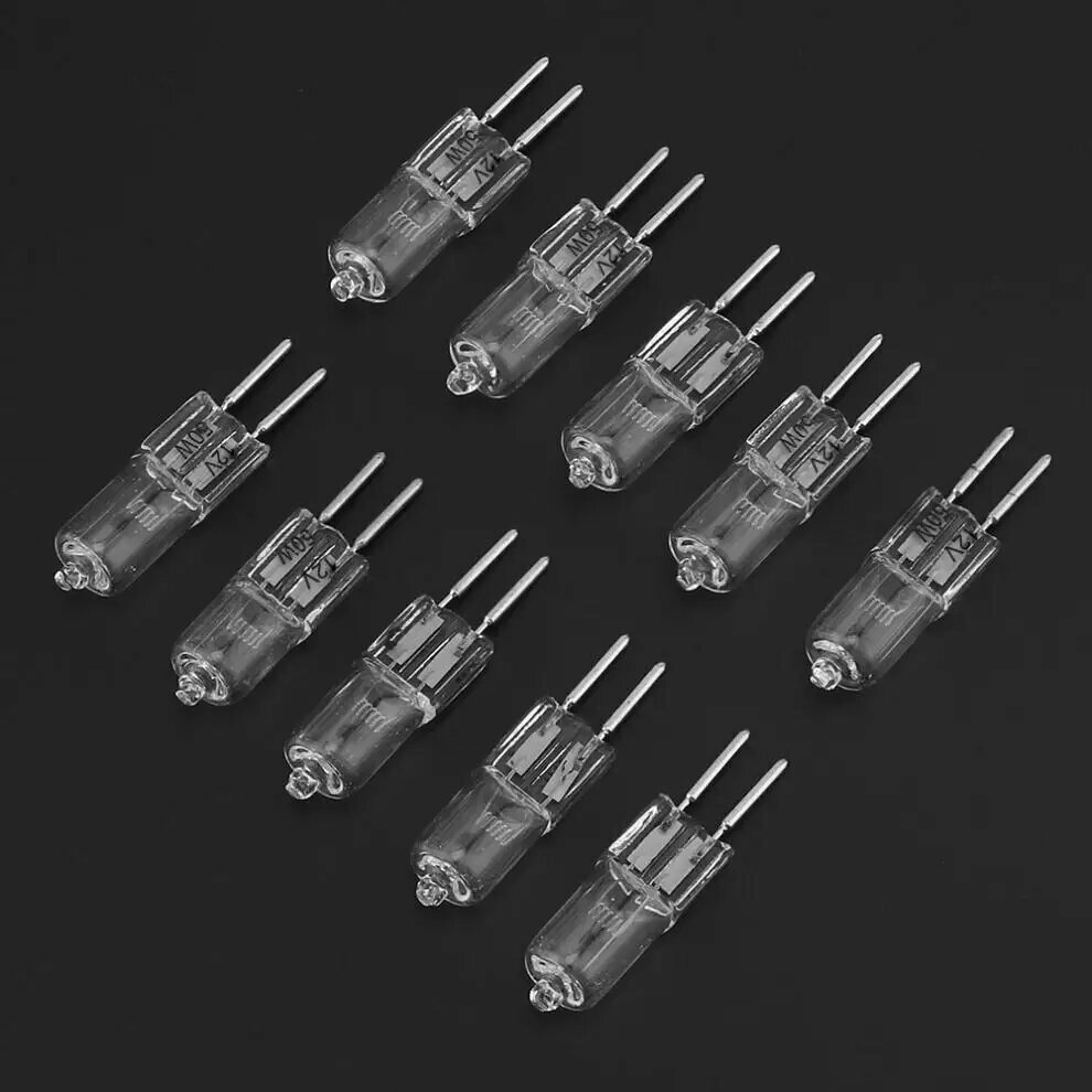 Галогенлампы G5.3 12В 20/35/50Вт теплый белый свет 10 шт 50 Вт