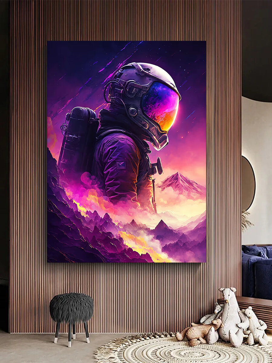 Картина на стену - "Космос / Космонавт" , 50х70 см.