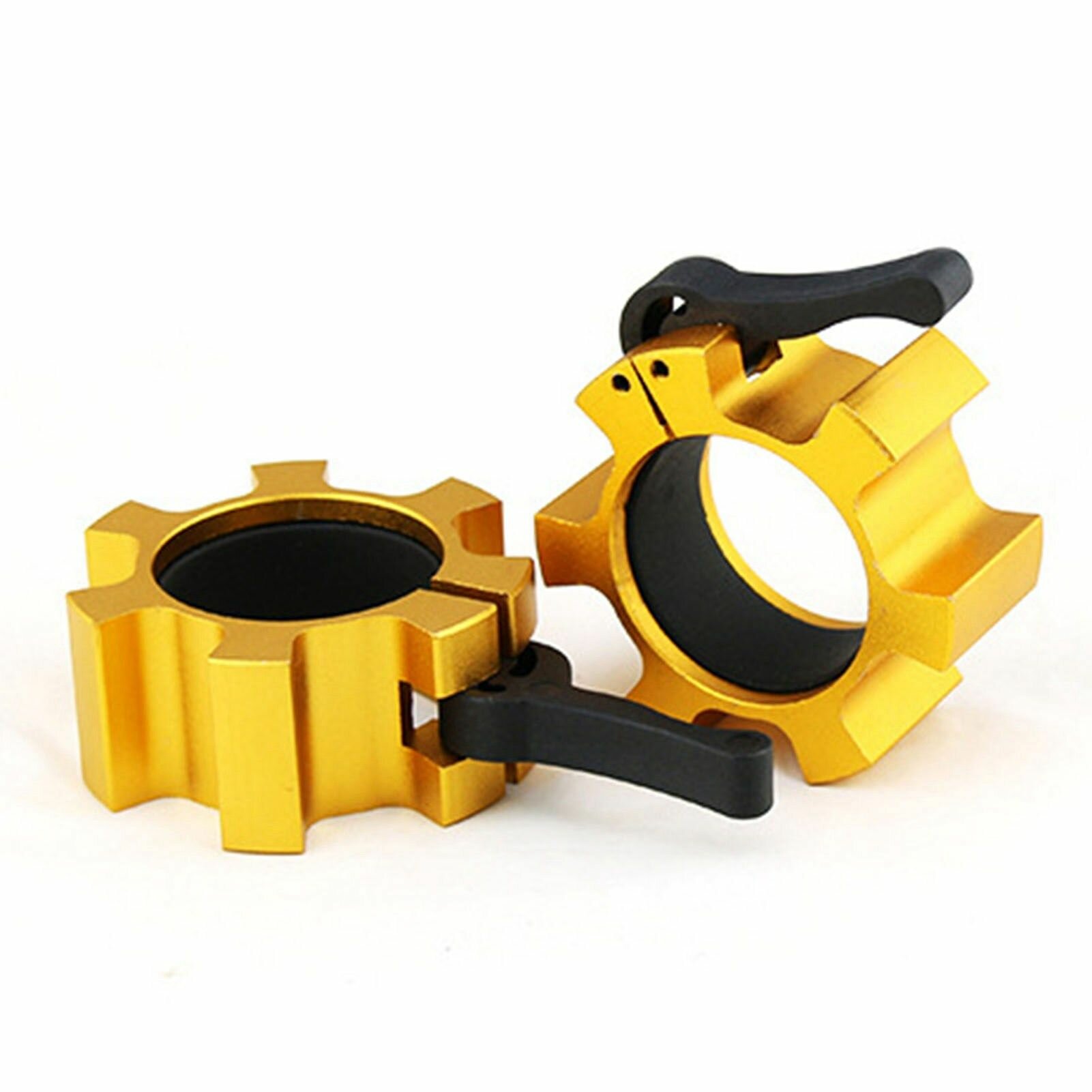Набор быстросъемных зажимов для фиксации штанги 50 мм из алюминиевого сплава для фитнес-тренировок, надежные аксессуары для тяжелой атлетики и бодибилдинга, золотистый