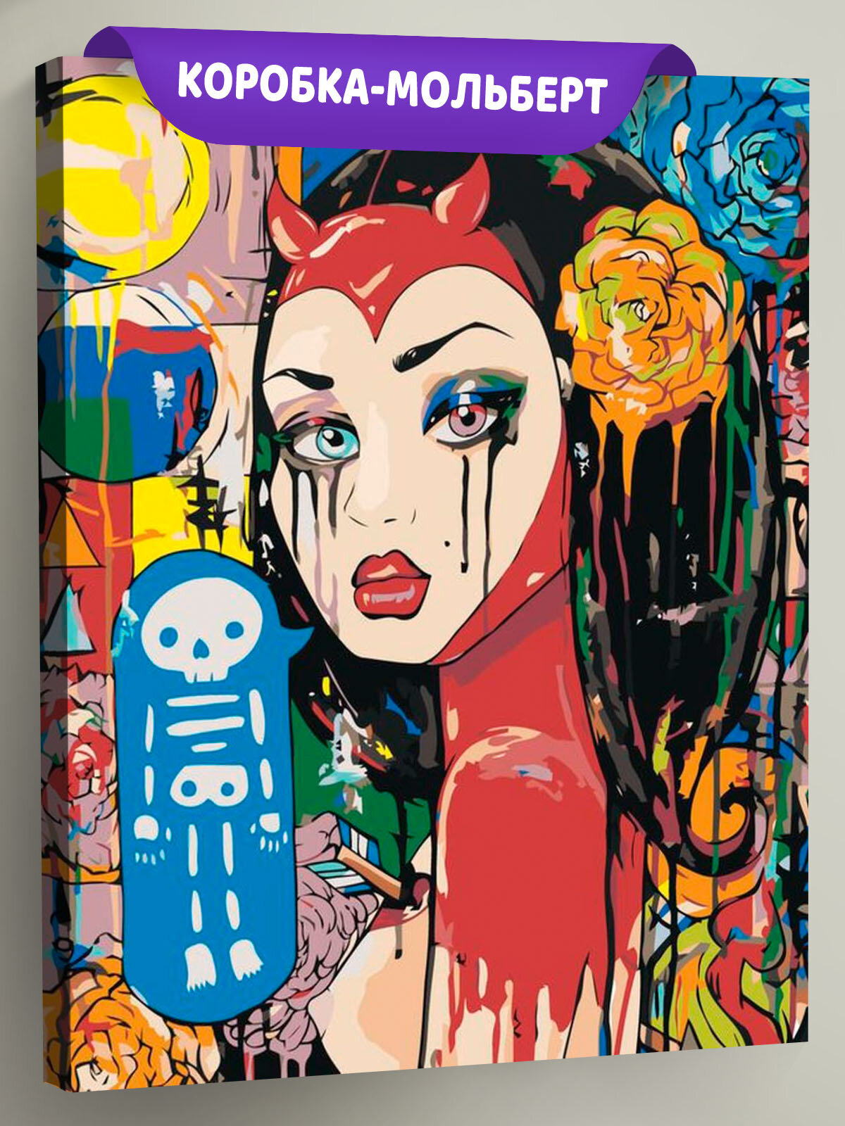 Картина по номерам на холсте с подрамником "Pop Art Поп-арт 6", Раскраска 40x50 см, Девушки