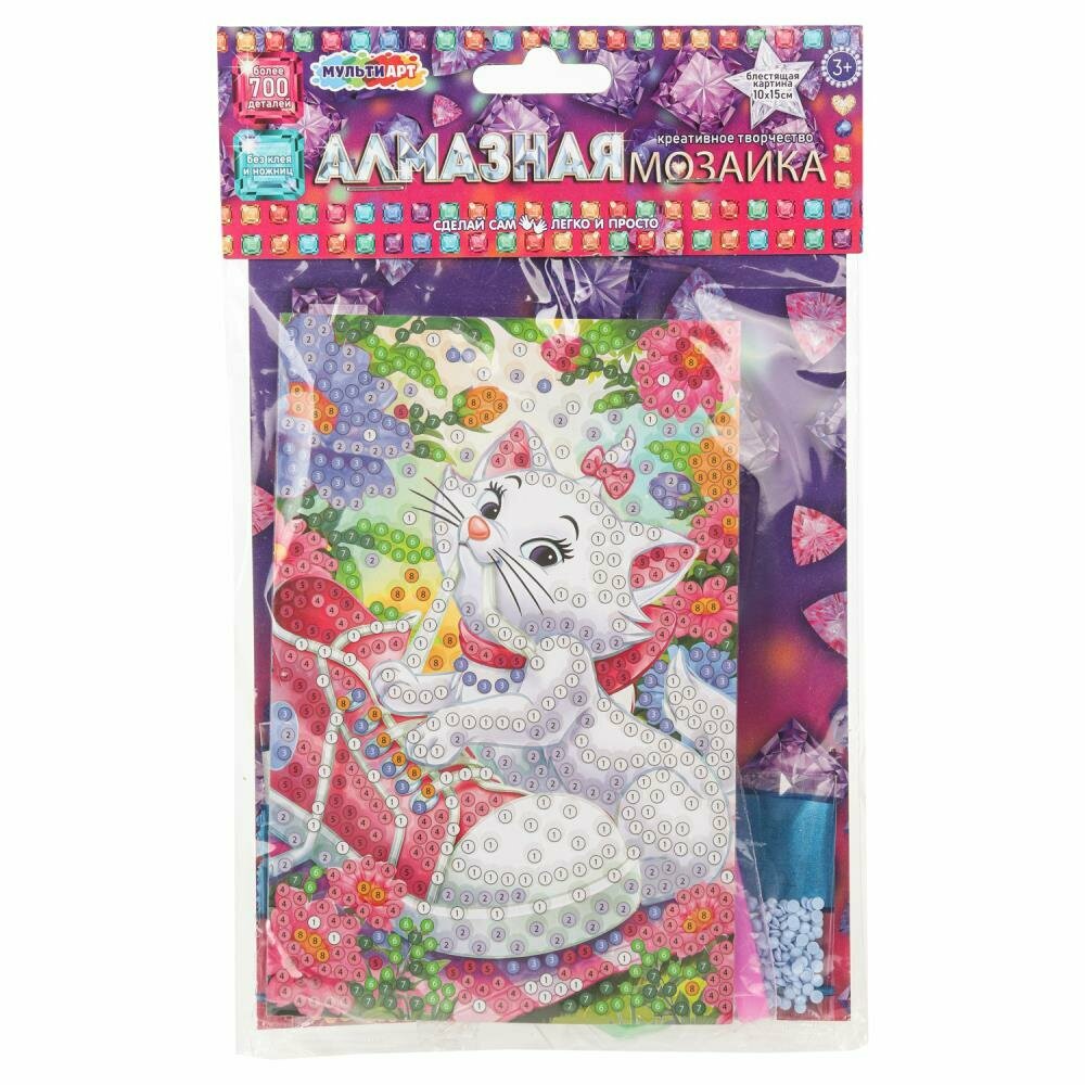 Алмазная мозаика "Кошечка Мари" 10*15 MultiArt AM10X15-122856
