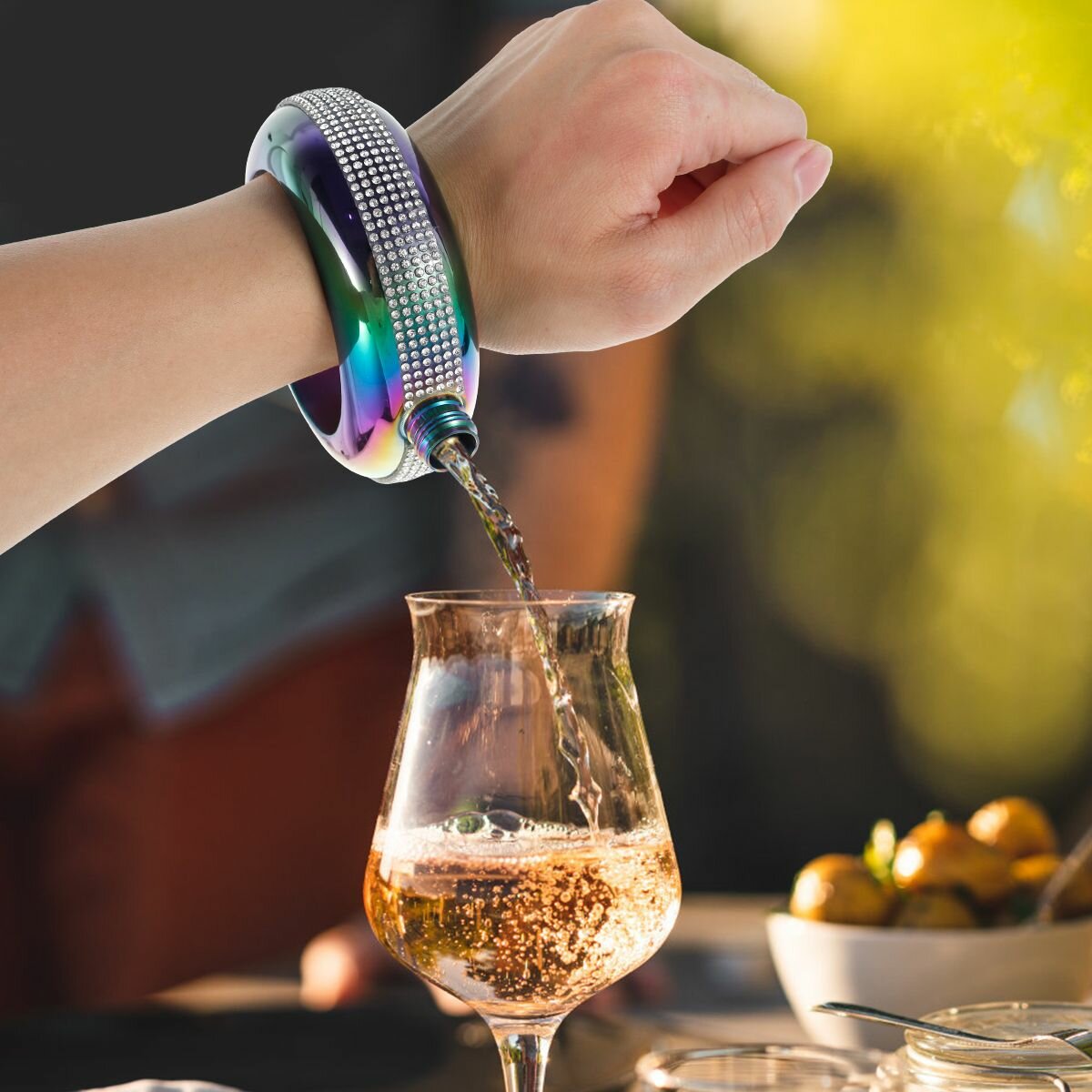 Креативные Женская фляга браслет для алкоголя 100 мл. Нержавеющая сталь 304