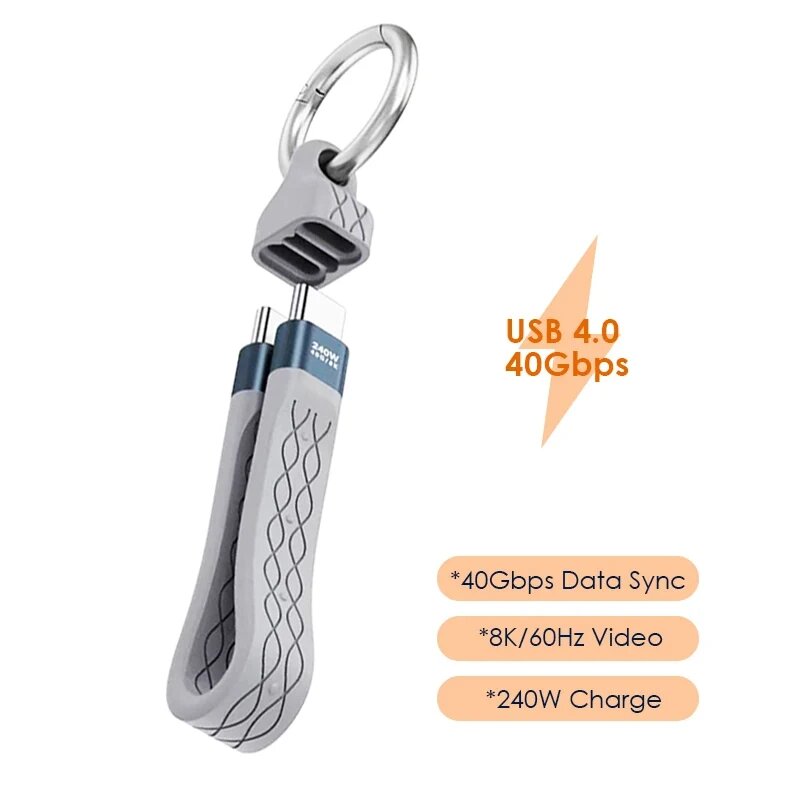 USB4 Кабель для передачи данных 40 Гбит/с USB C Thunderbolt 4–Type C PD 240 Вт 8K@60 Гц FPC Короткий шнур для iPhone 16 Pro Max HDD eGPU Power Bank