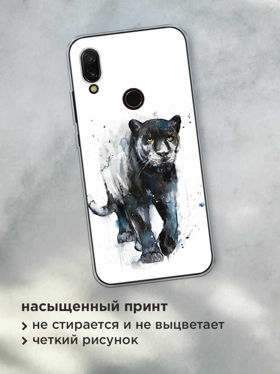 Чехол на Xiaomi Redmi 7 / Сяоми Редми 7 с принтом "Пантера арт 3" — фото 1