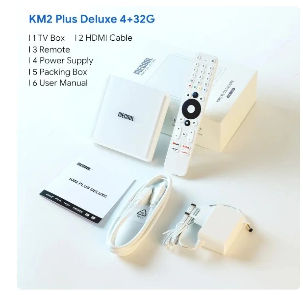 GTMEDIA Mecool KM2 Plus Deluxe Android 11 ТВ-приставка Европейская вилка (EU Plug), KM2 PLUS DELUXE box