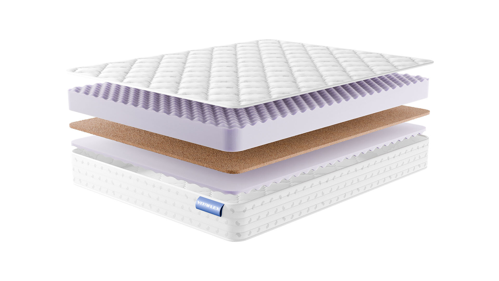 Матрас Vitaflex Foam Relax Cocos 180х200 высота 16 см анатомический средней жесткости кокосовый Беспружинный