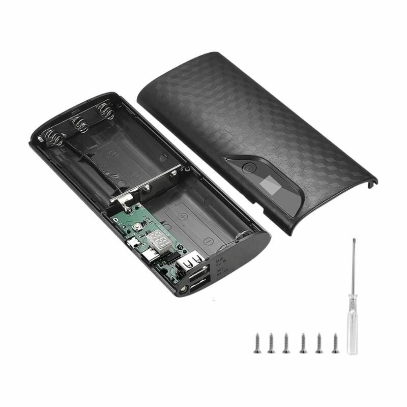 5-секционный разборный бокс для хранения аккумуляторов 18650, Черный