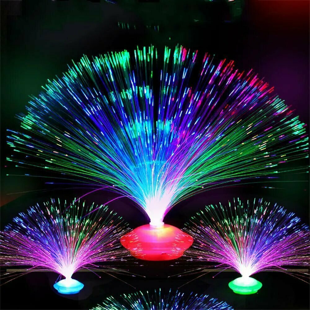 Оптоволоконный светодиодный ночник, настенное крепление, 2 режима, длина оптоволокна 28см