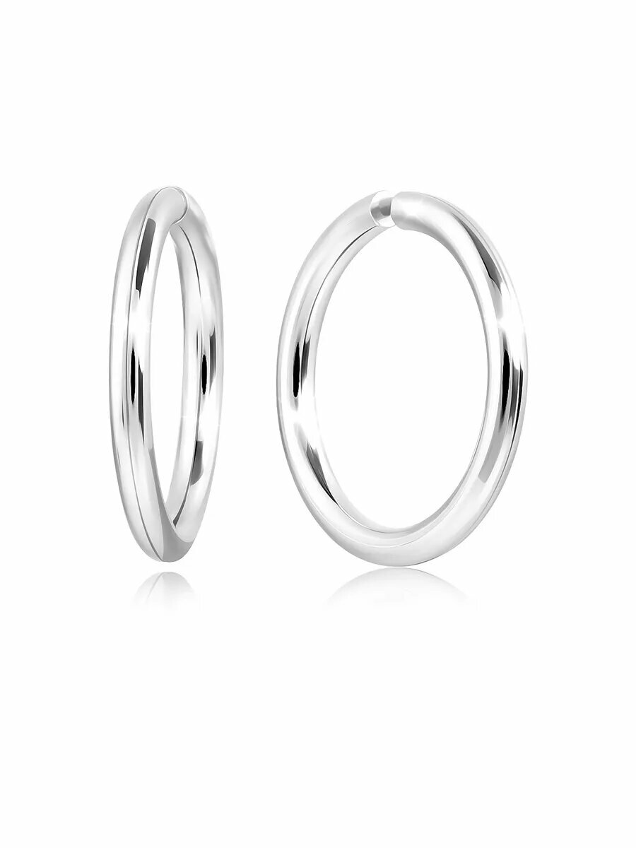 Серьги конго, серебро, 925 проба, родирование