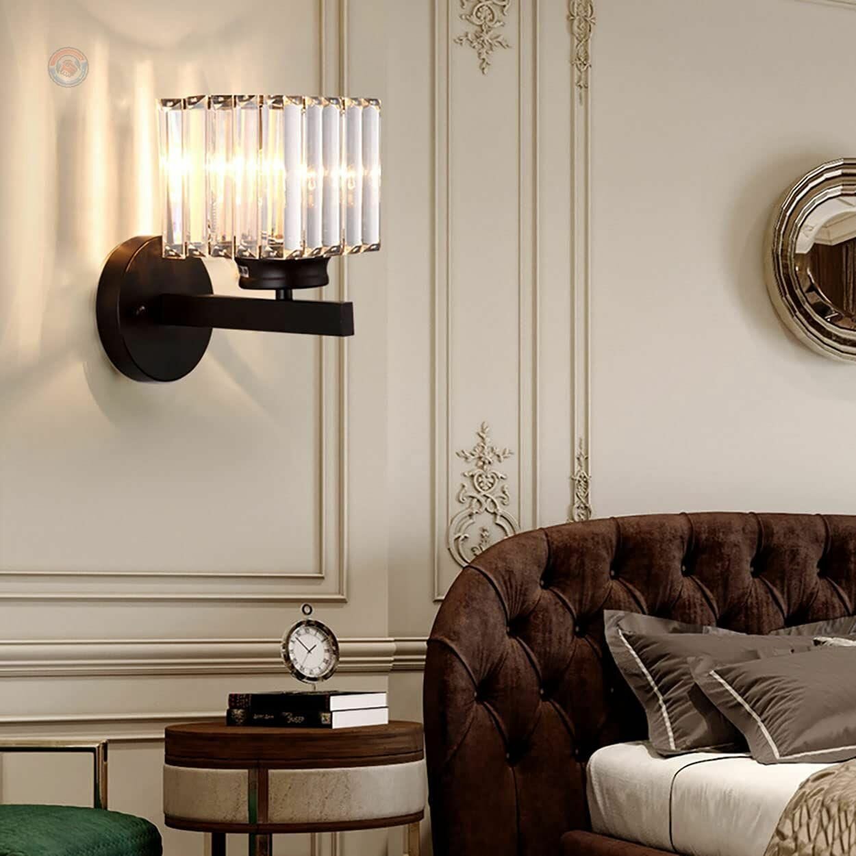 Хрустальное бра в винтажном стиле, настенный светильник K9 для спальни и гостиной, мягкий ночник с преломляющим блеском