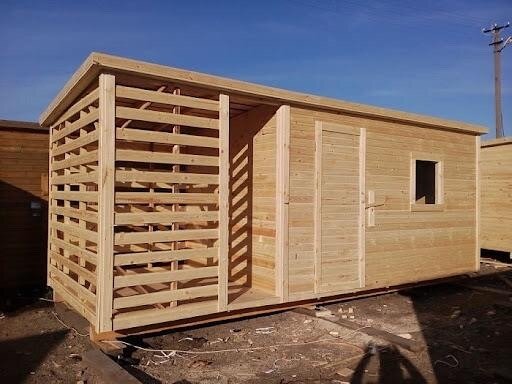 Бытовка с дровником 5х2.3 утеплённая, с доставкой и с установкой